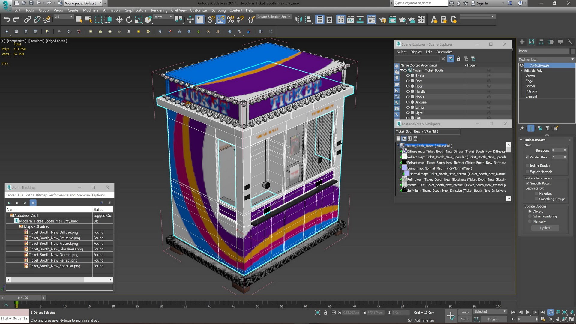 3D Modern Ticket Booth - TurboSquid 2140957