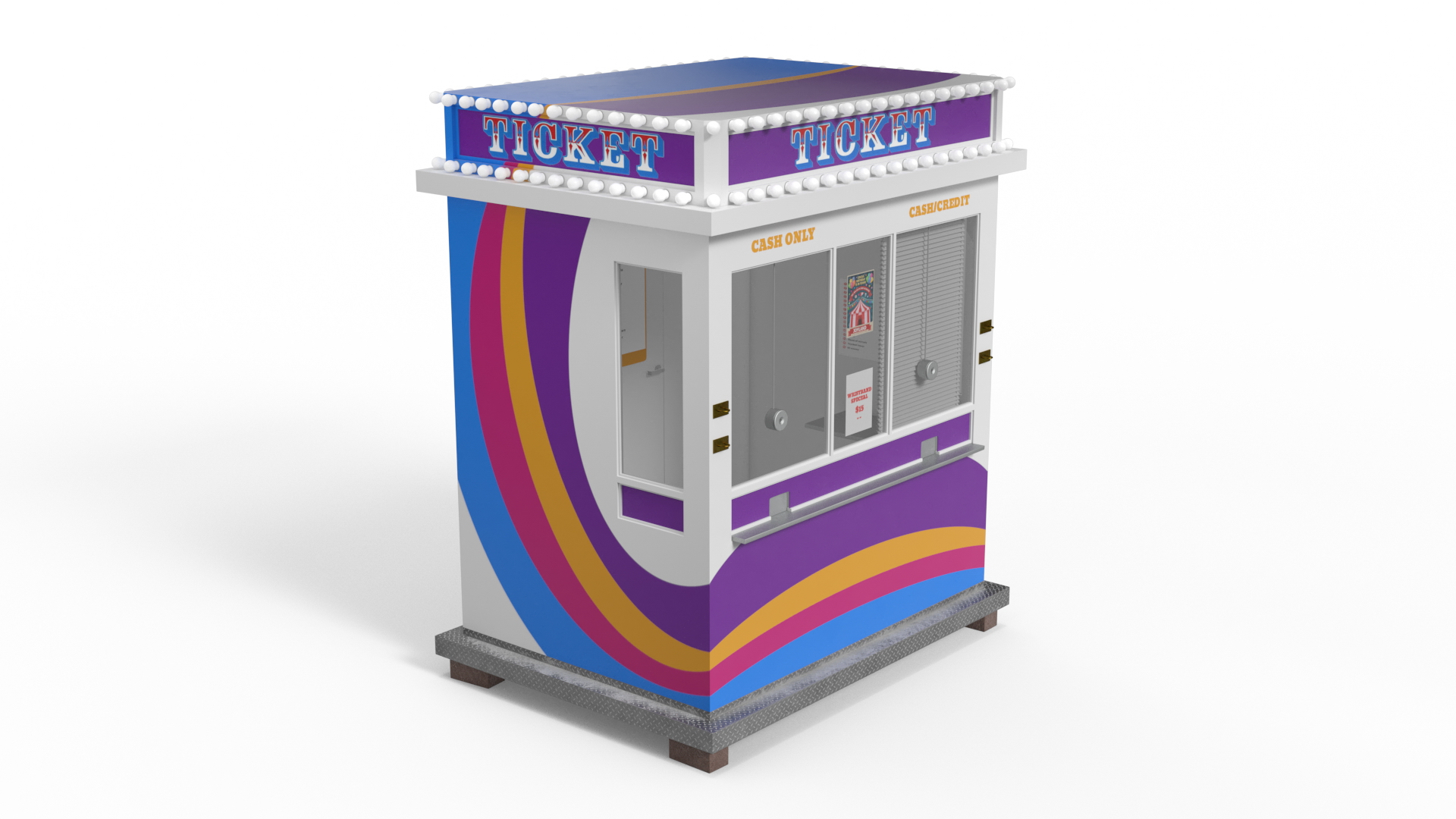 3D Modern Ticket Booth - TurboSquid 2140957