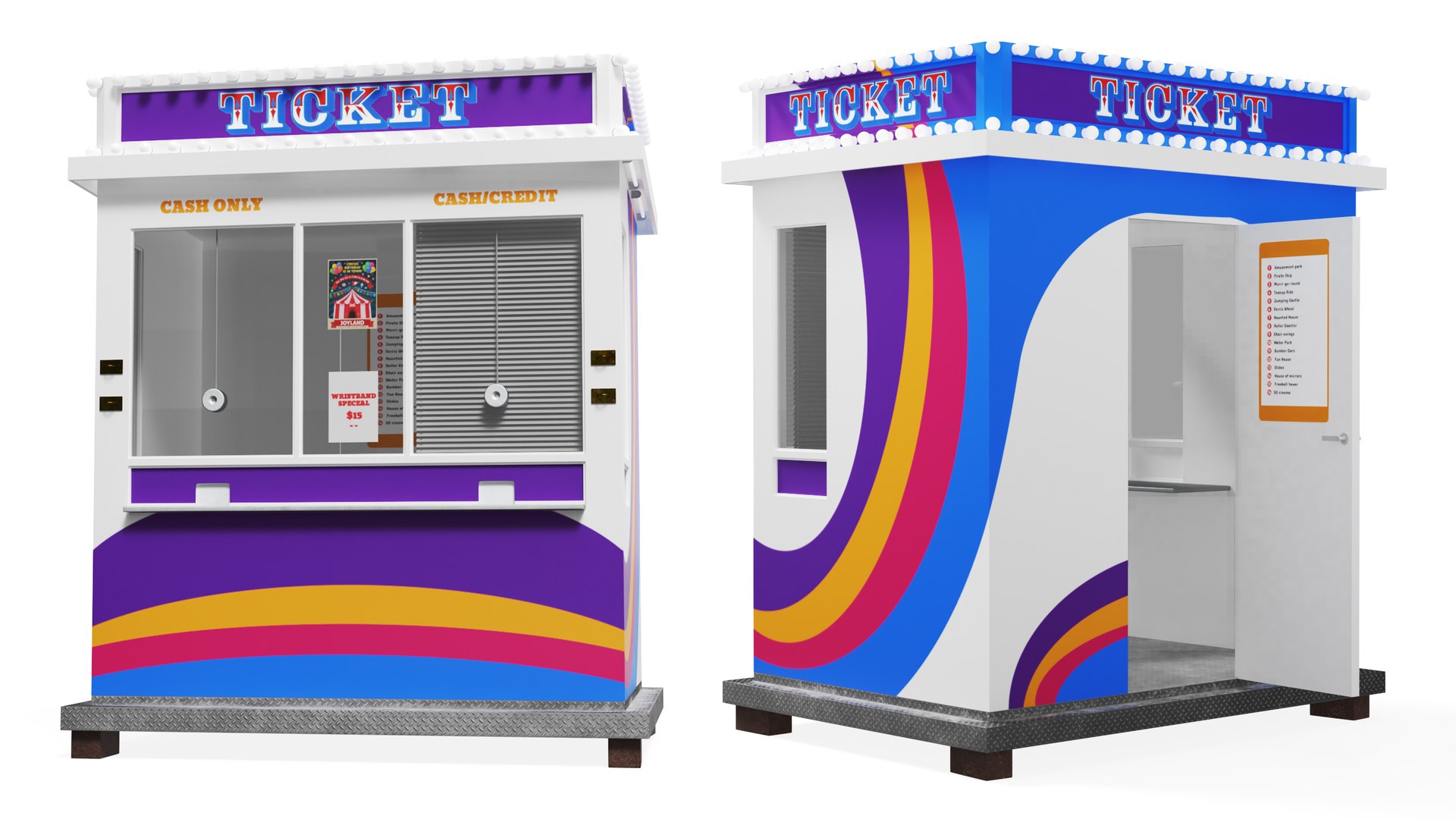 3D Modern Ticket Booth - TurboSquid 2140957