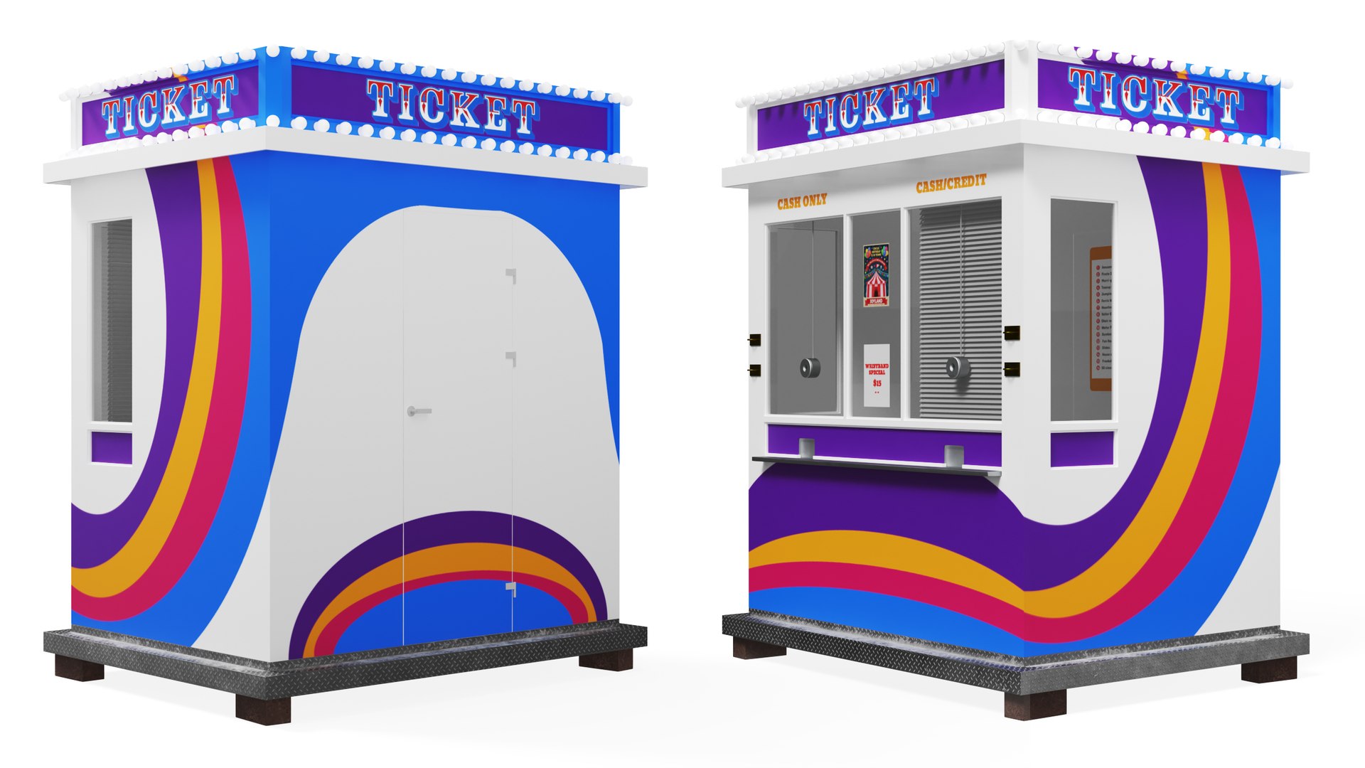 3D Modern Ticket Booth - TurboSquid 2140957