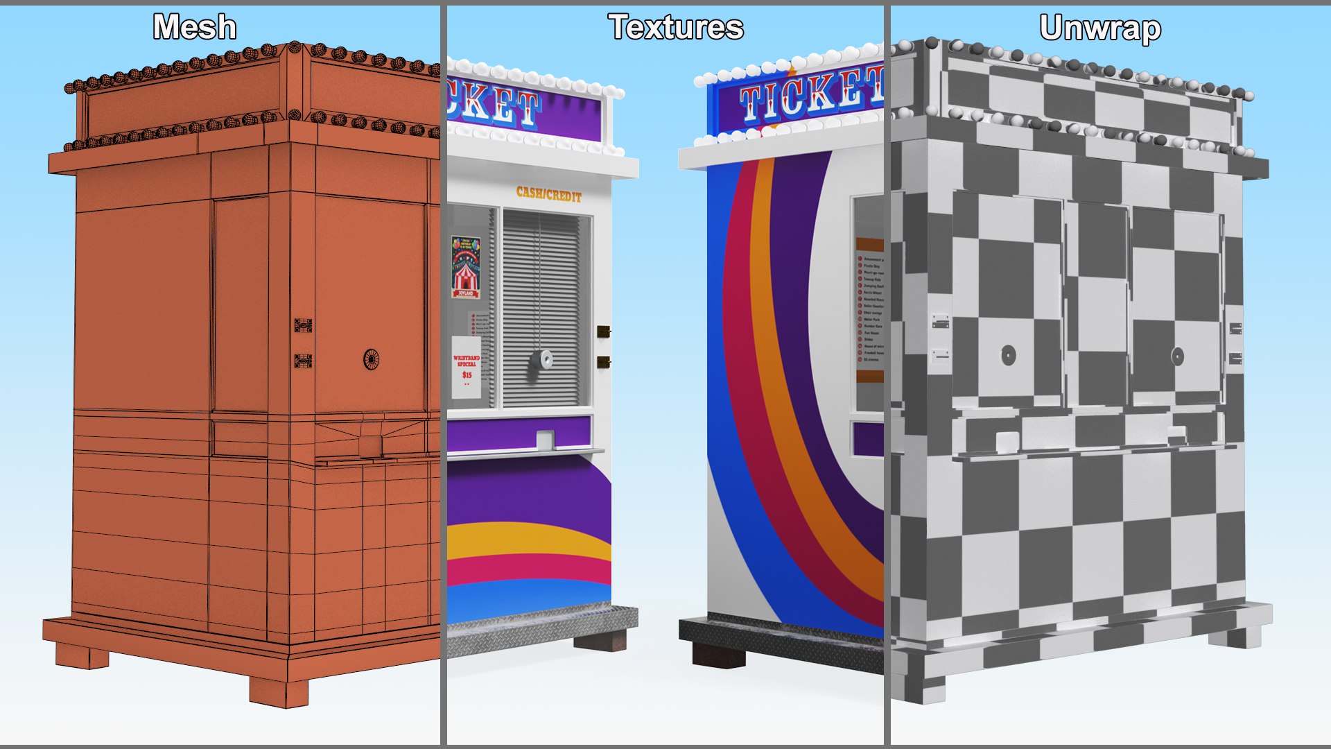 3D Modern Ticket Booth - TurboSquid 2140957