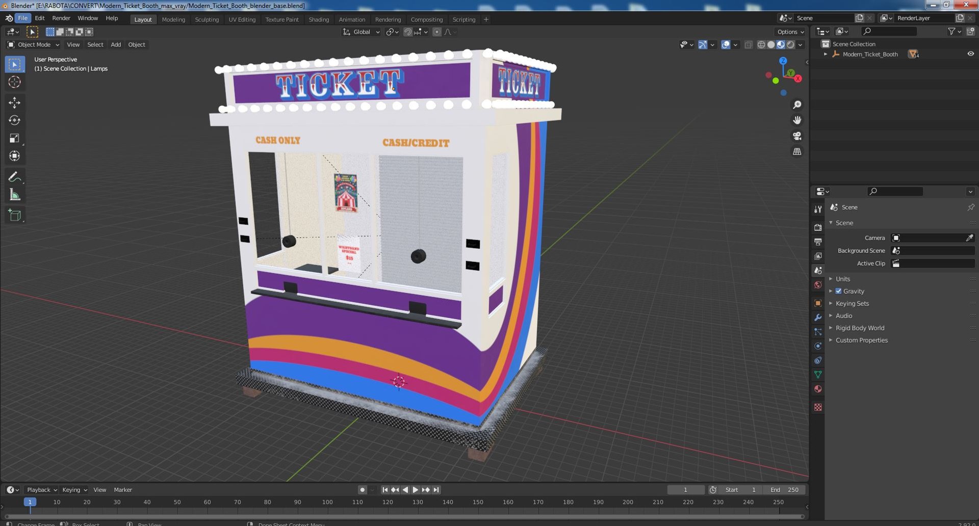 3D Modern Ticket Booth - TurboSquid 2140957