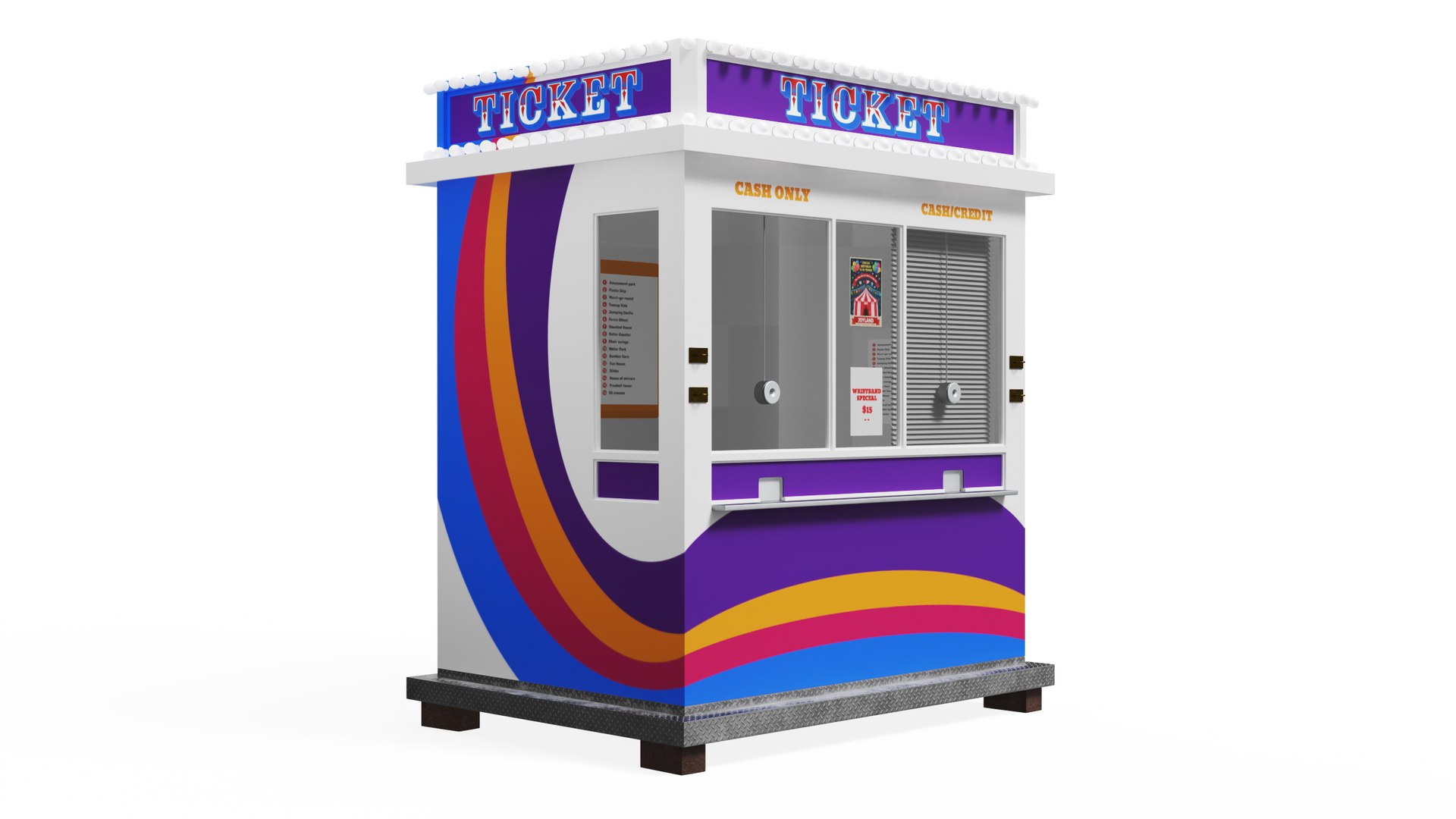 3D Modern Ticket Booth - TurboSquid 2140957