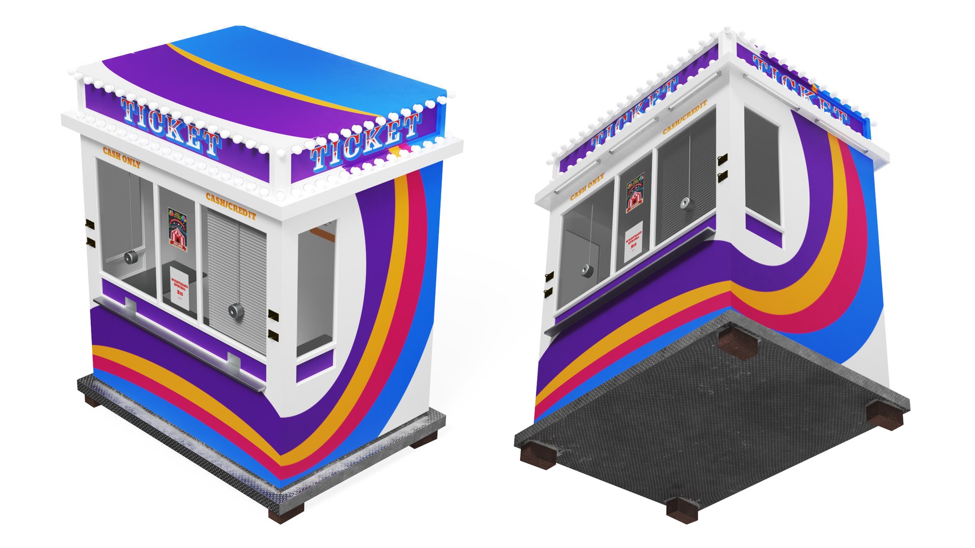 3D Modern Ticket Booth - TurboSquid 2140957