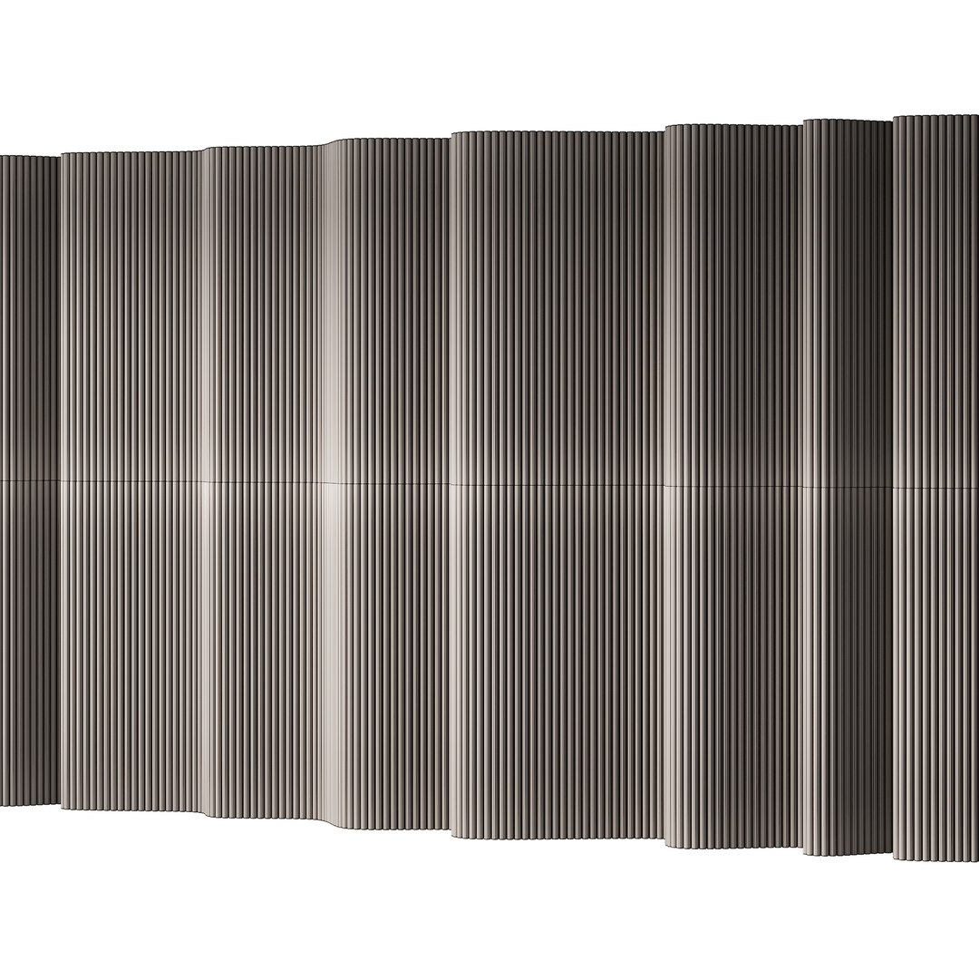 433 Wall Composition 14 Wave Fluted Raised Wood Reeded Panels 01 Model ...
