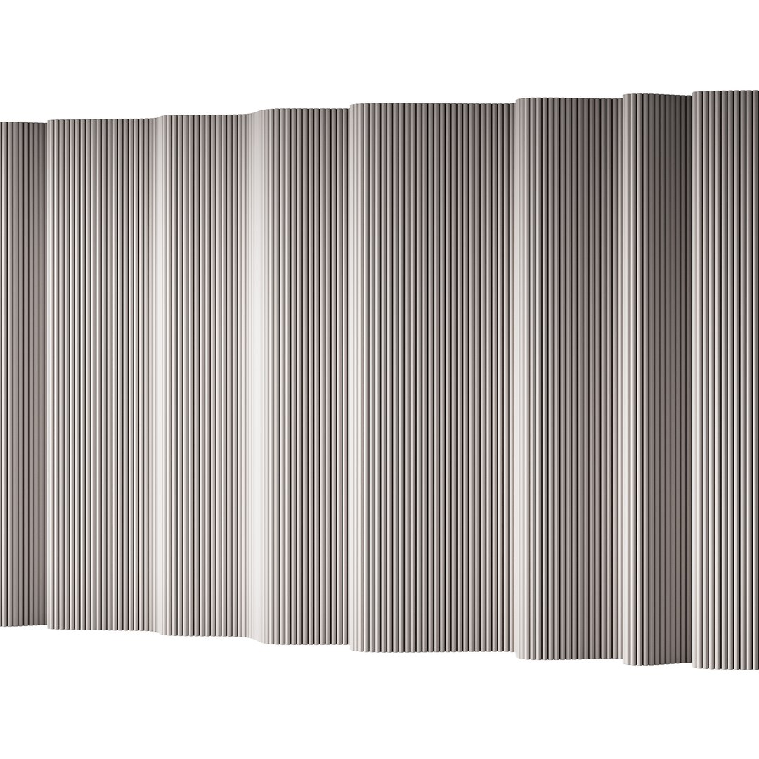 433 Wall Composition 14 Wave Fluted Raised Wood Reeded Panels 01 Model ...