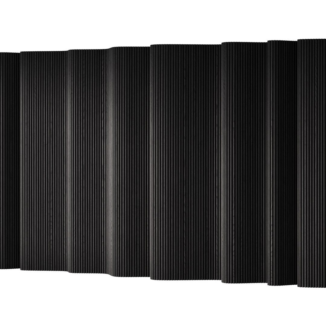 433 Wall Composition 14 Wave Fluted Raised Wood Reeded Panels 01 Model ...