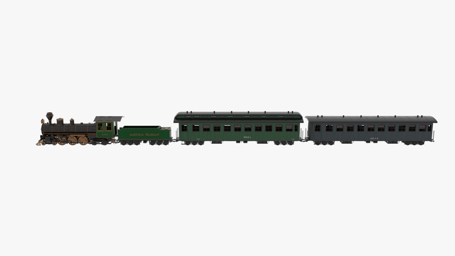 Steam Train Green 3D Model - TurboSquid 2291508