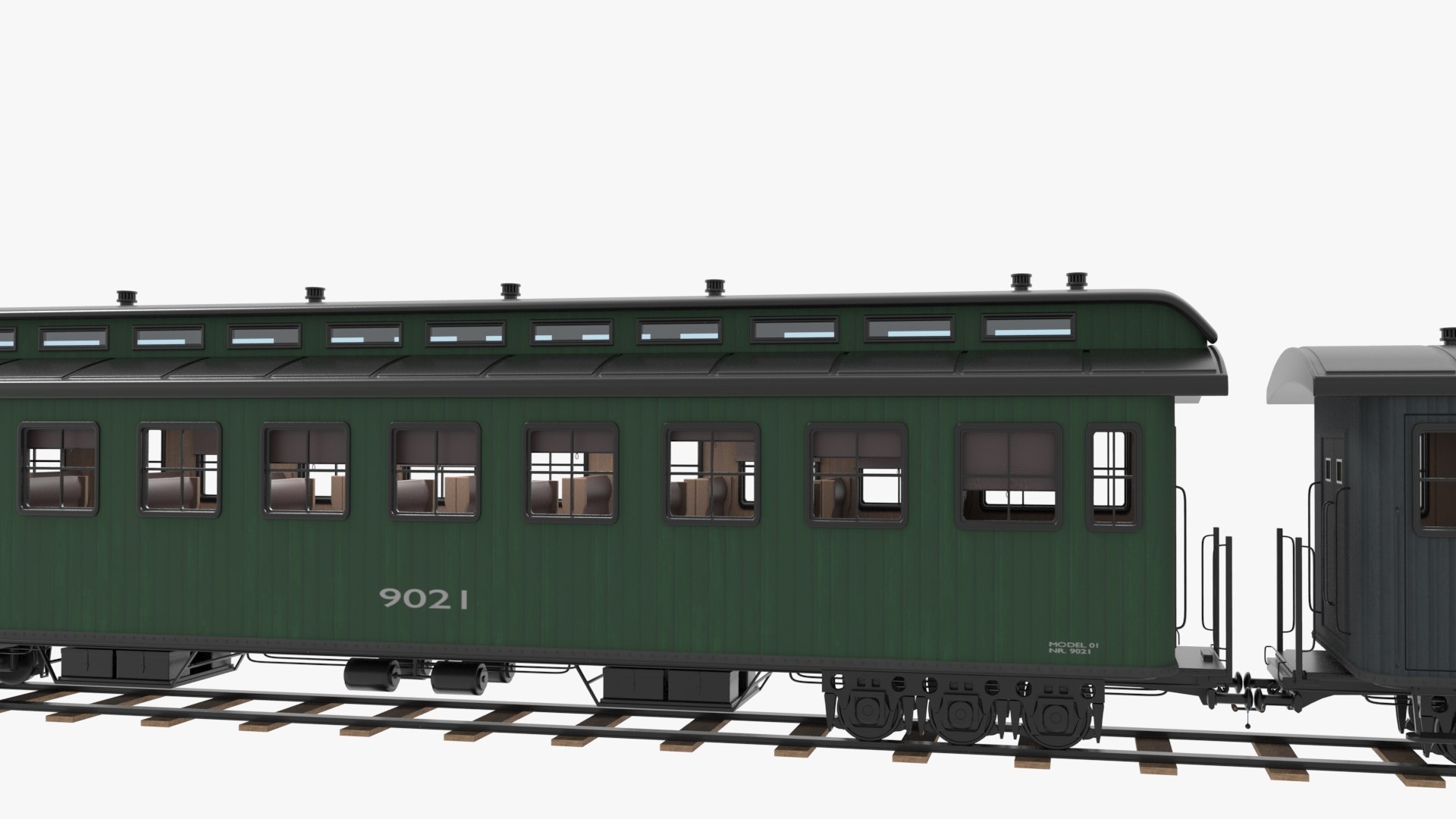 Steam Train Green 3D Model - TurboSquid 2291508