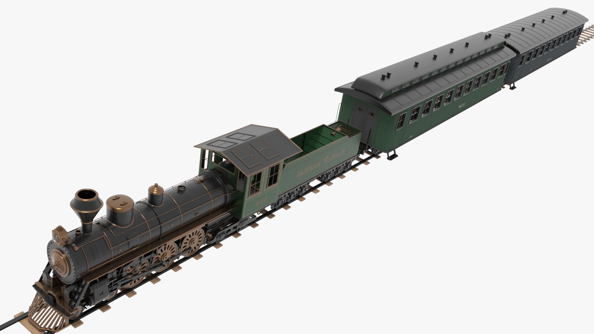 Steam Train Green 3D Model - TurboSquid 2291508