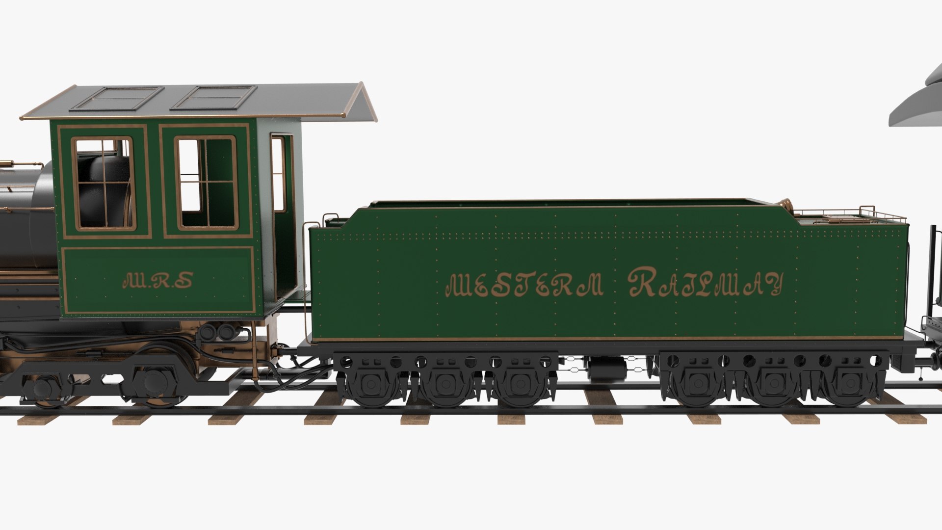 Steam Train Green 3D Model - TurboSquid 2291508