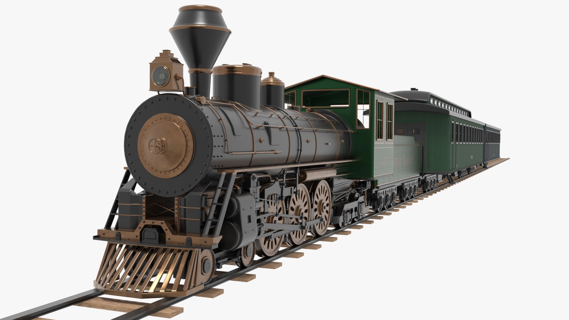 Steam Train Green 3D Model - TurboSquid 2291508