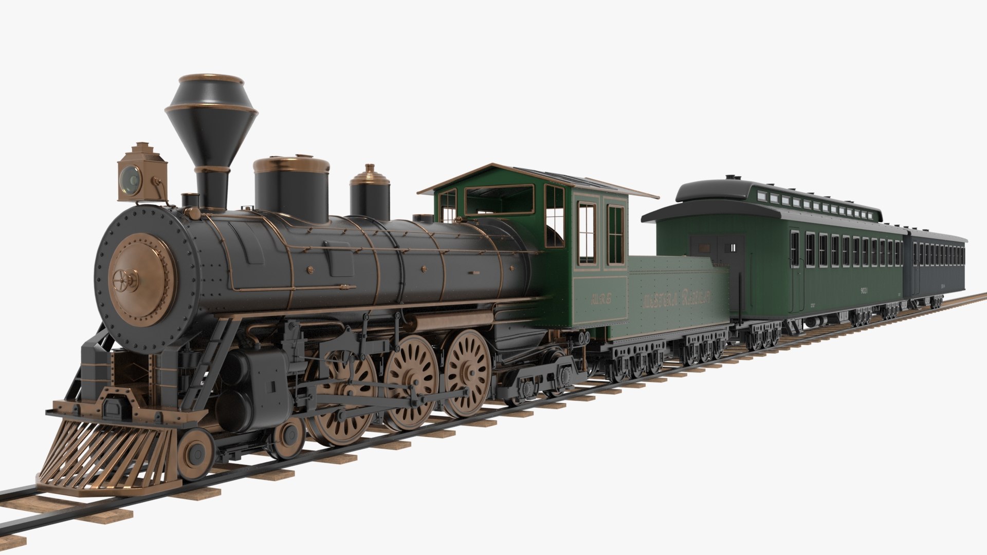 Steam Train Green - TurboSquid 2291508