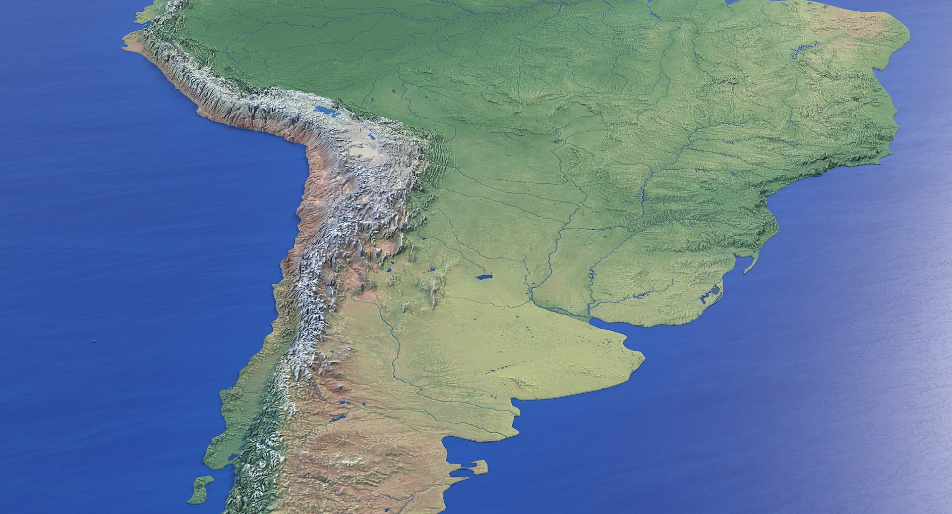 South America Topographic Map 3D Model - TurboSquid 2314772