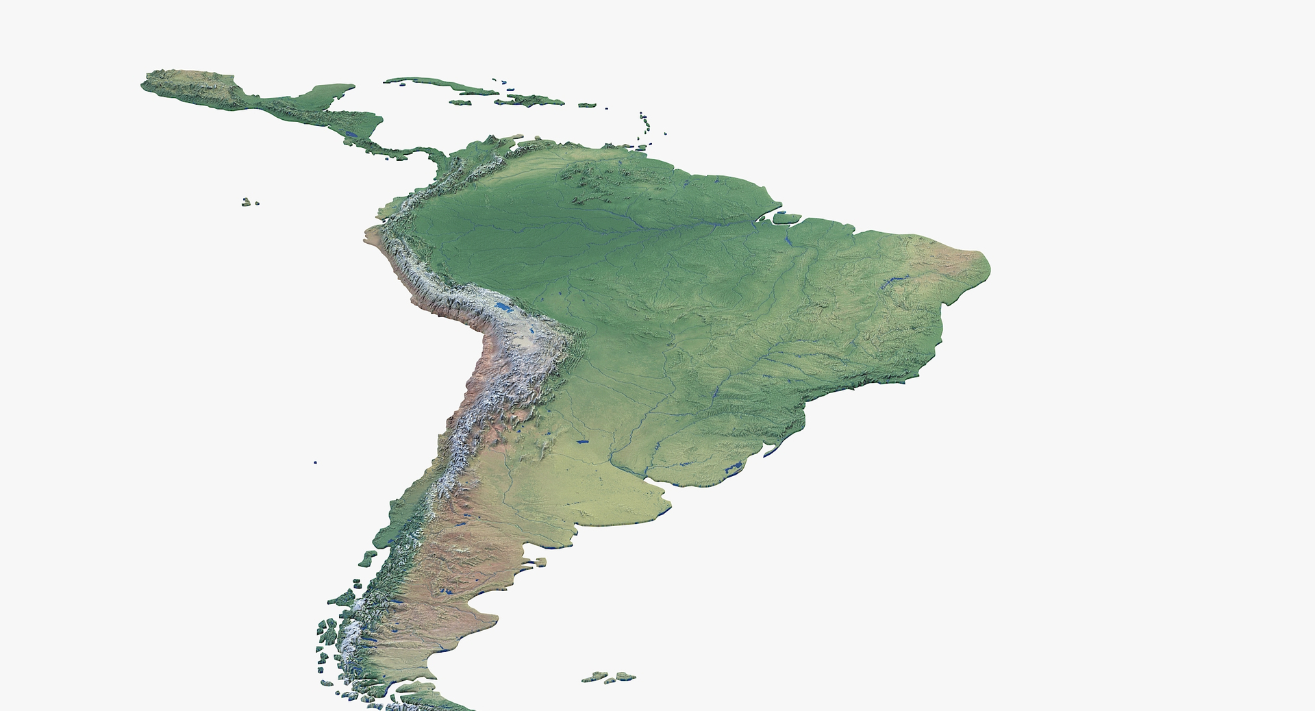 South America Topographic Map 3D Model - TurboSquid 2314772