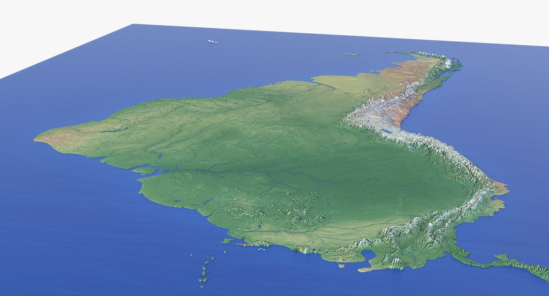 South America Topographic Map 3D Model - TurboSquid 2314772