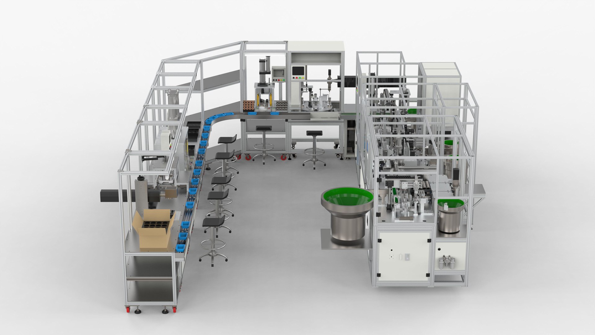 Automatic Multi- Station Motor Assembly Line 3D - TurboSquid 1946839