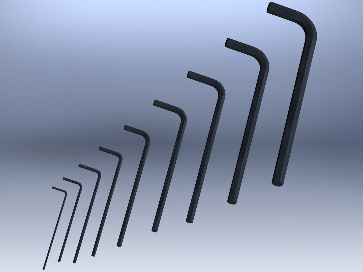 3D Hex Keys - Long Series Metric - TurboSquid 2156720