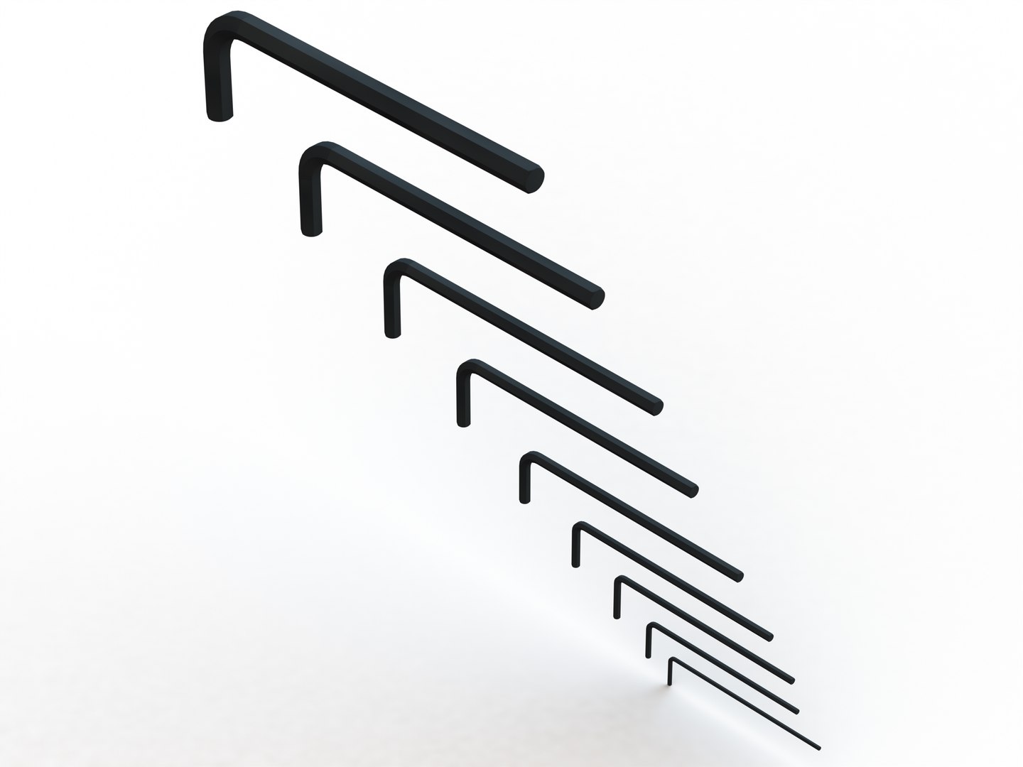3D Hex Keys - Long Series Metric - TurboSquid 2156720