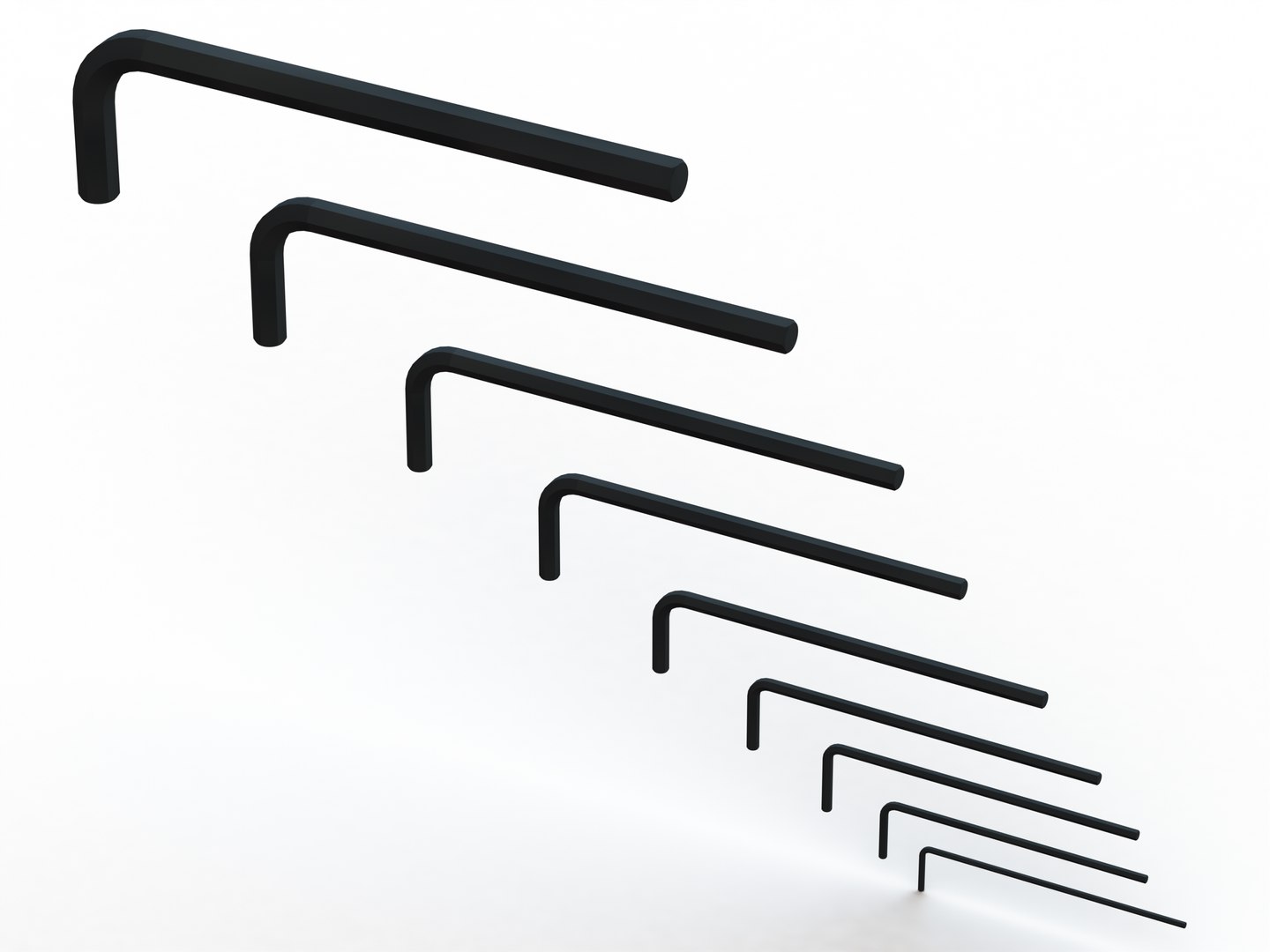 3D Hex Keys - Long Series Metric - TurboSquid 2156720