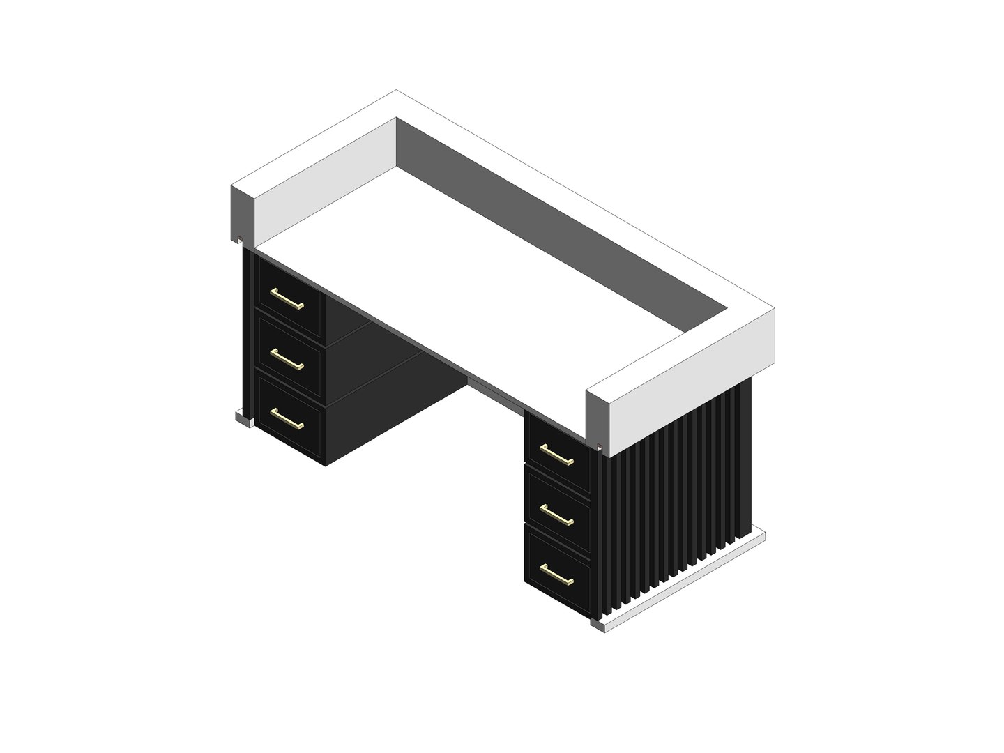 Modern Counter Desk Model - TurboSquid 2274091