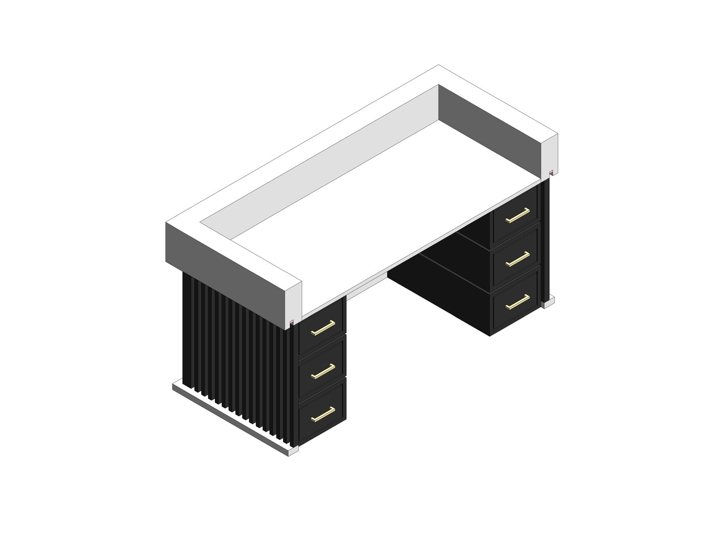 Modern Counter Desk Model - TurboSquid 2274091