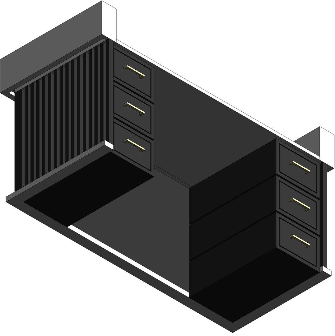 Modern Counter Desk Model - TurboSquid 2274091