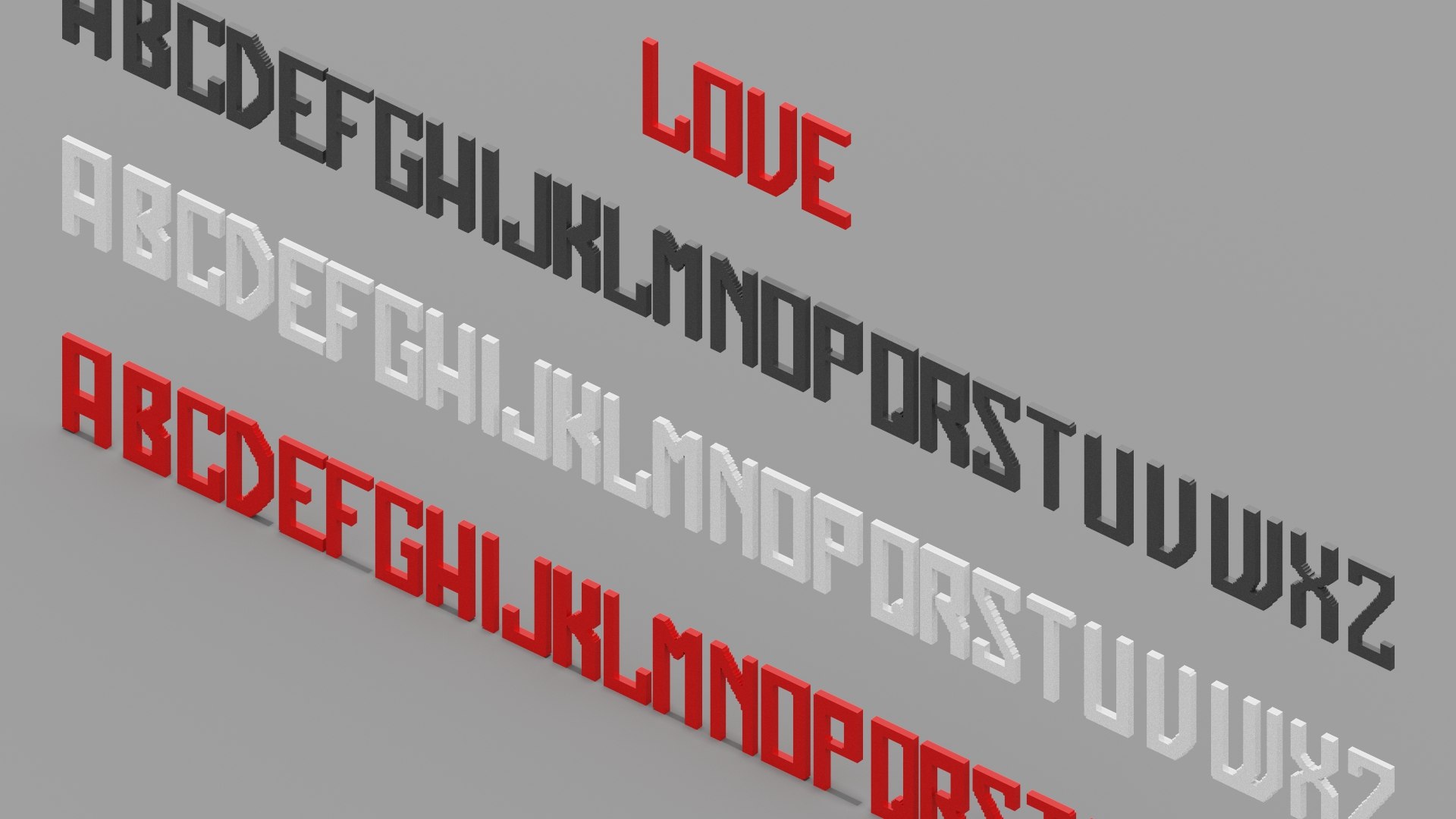 Voxel Alphabet 3D Model - TurboSquid 1859481