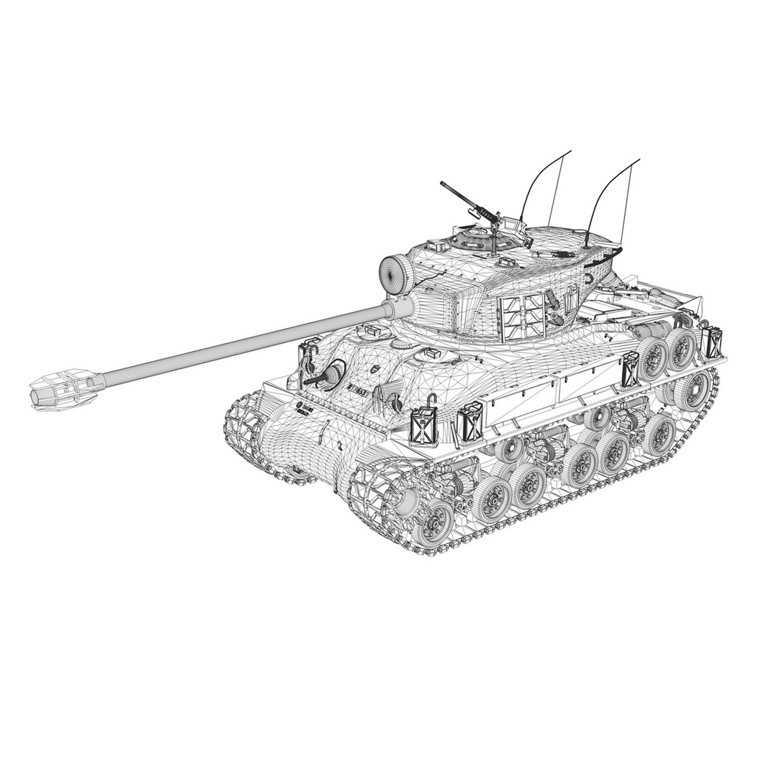 3d 3ds m-51 super sherman tanks