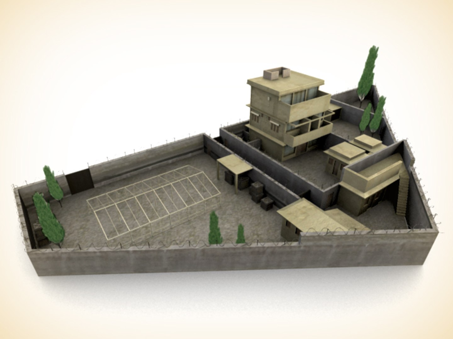 Osama Bin Laden Compound 3d Model