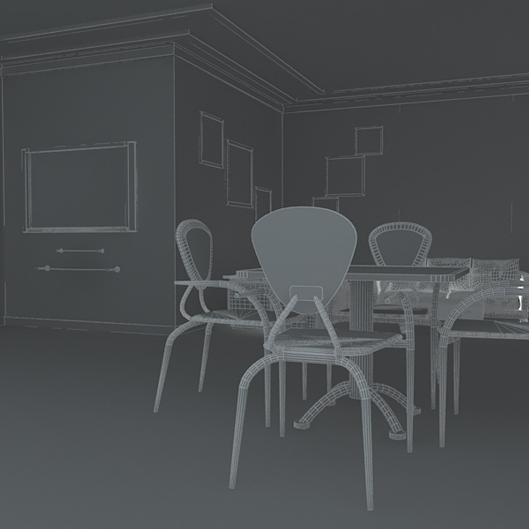 Room Interior Realistic 3d Model