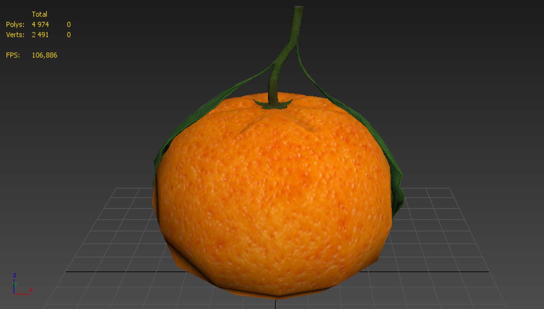 3D Model Tangerine With Leaves - TurboSquid 1880006