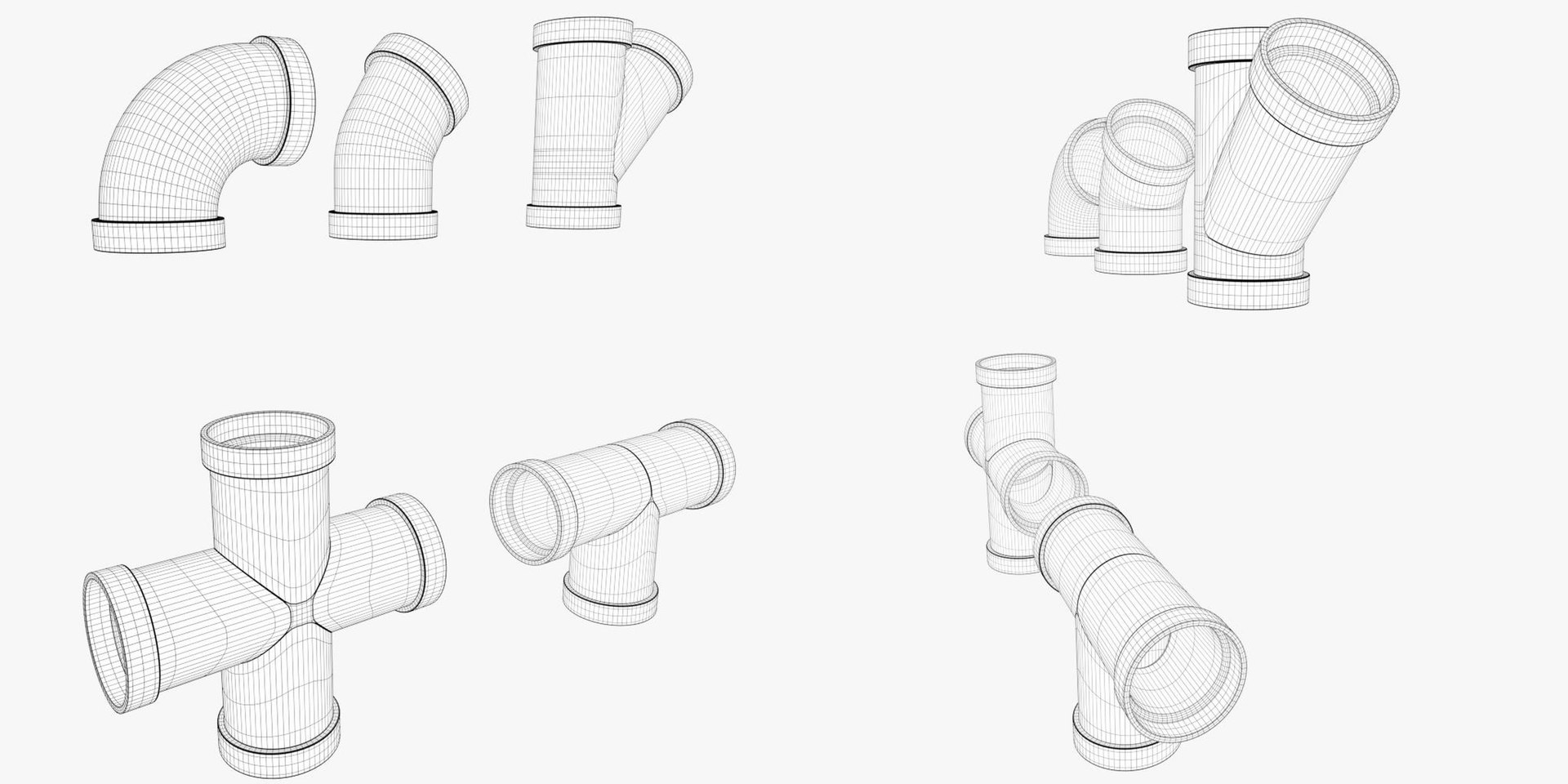 3D Pvc Pipe Joints - TurboSquid 1524436