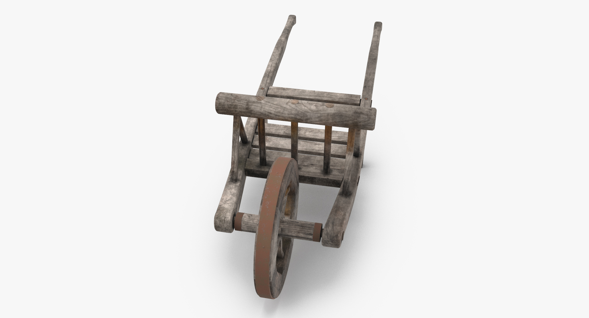 3d medieval wheelbarrow wagon cart