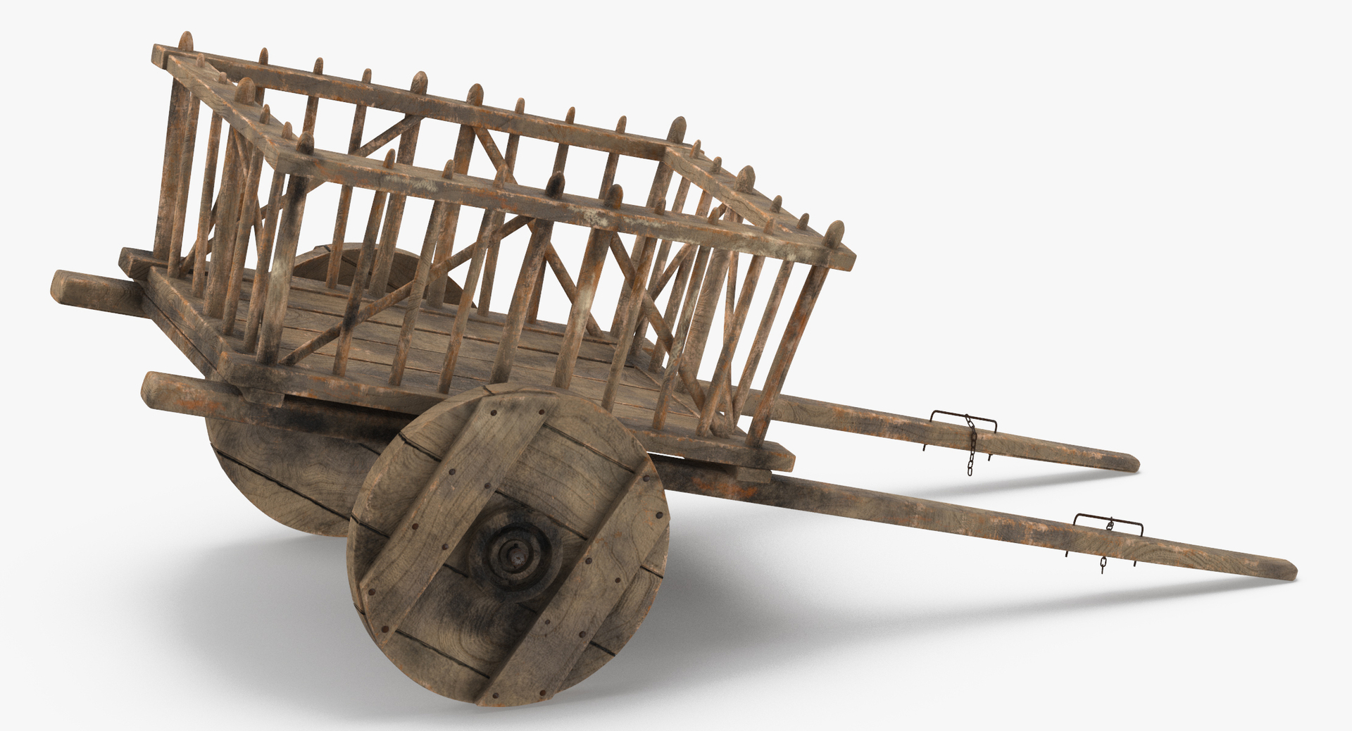 3d medieval wheelbarrow wagon cart