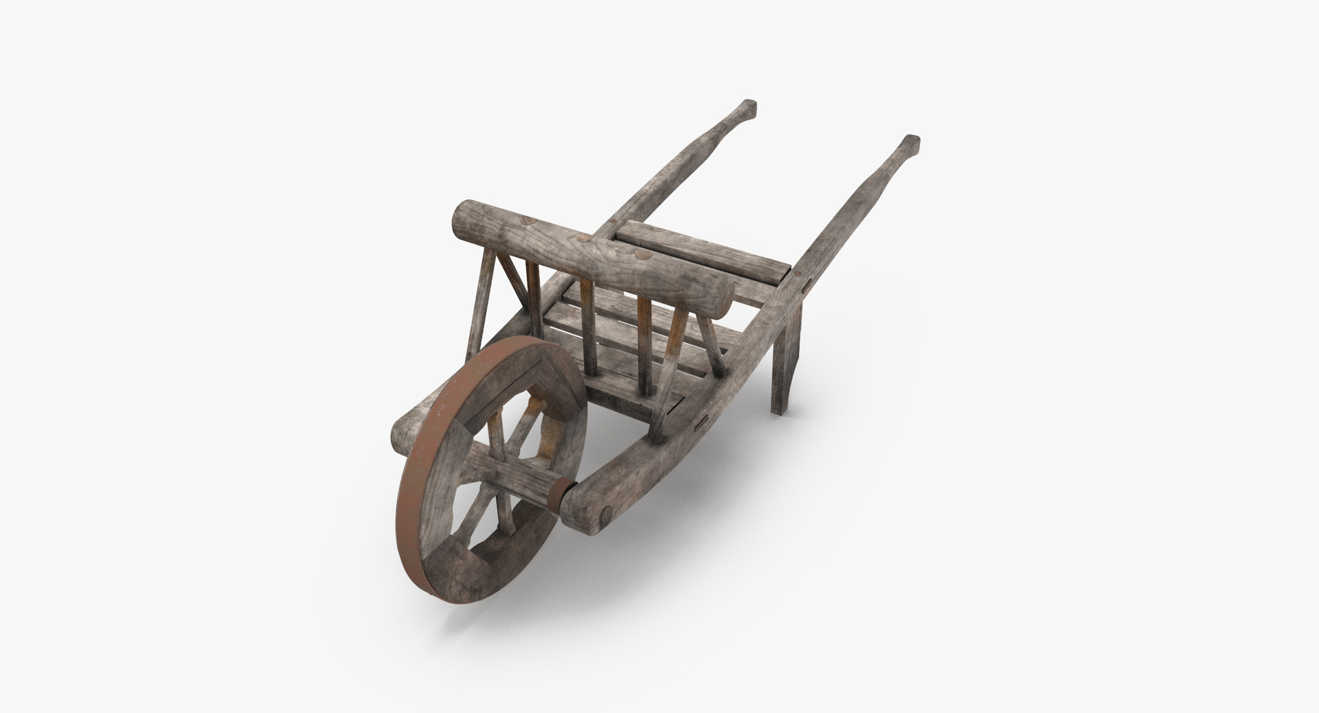 3d medieval wheelbarrow wagon cart