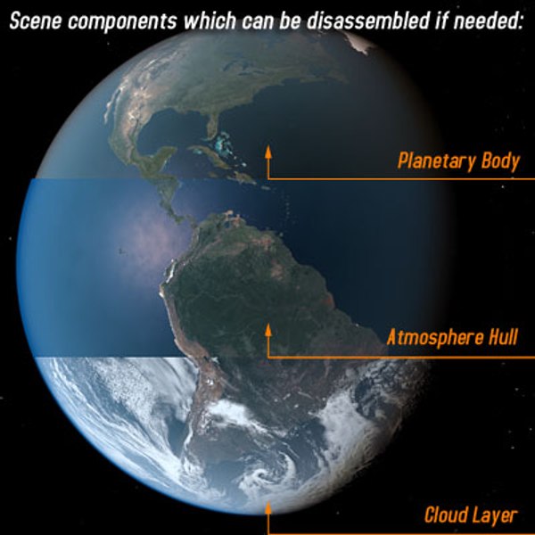 photoreal earth shaders dynamic 3d model