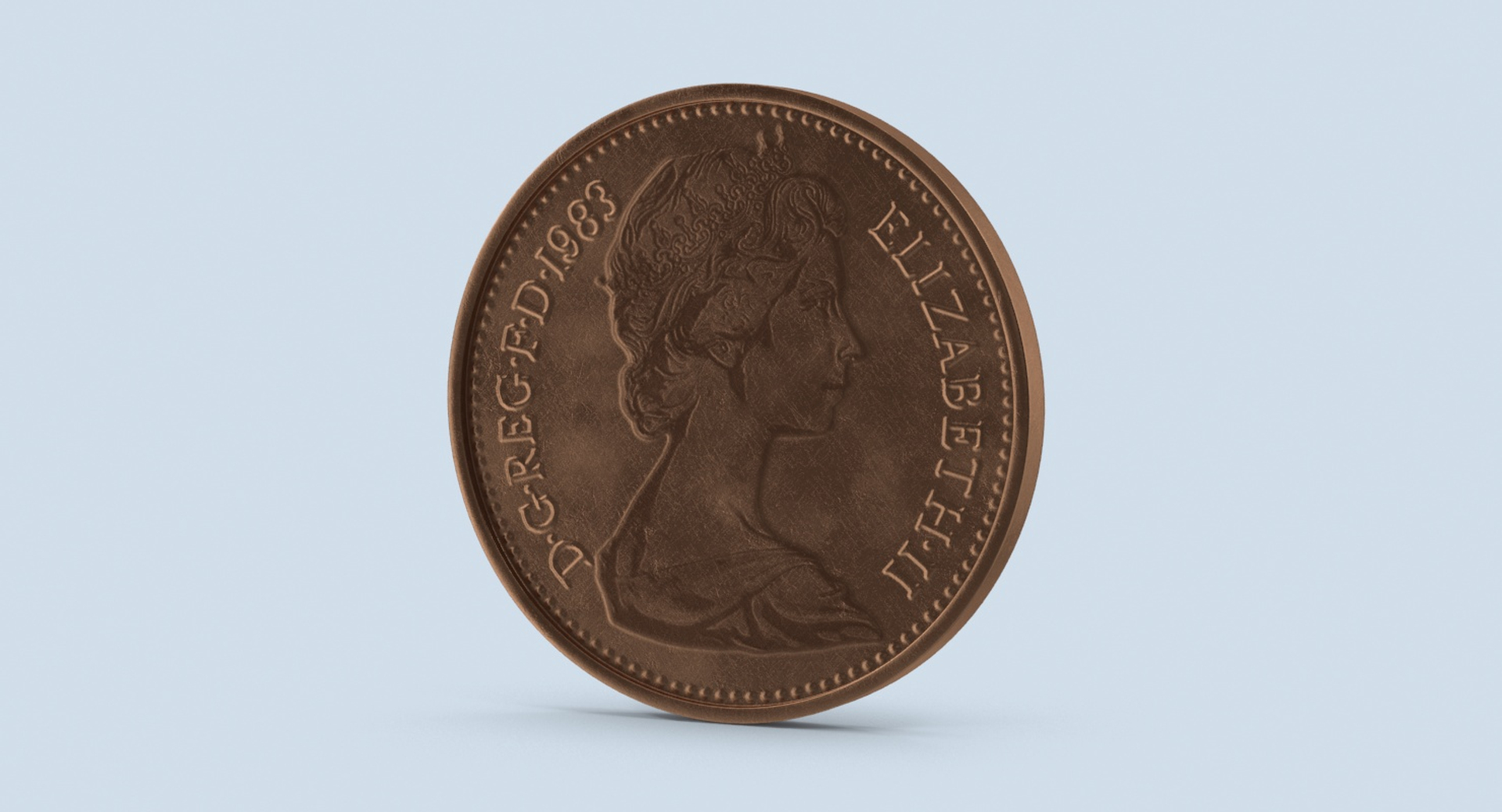 pence coin 3d max