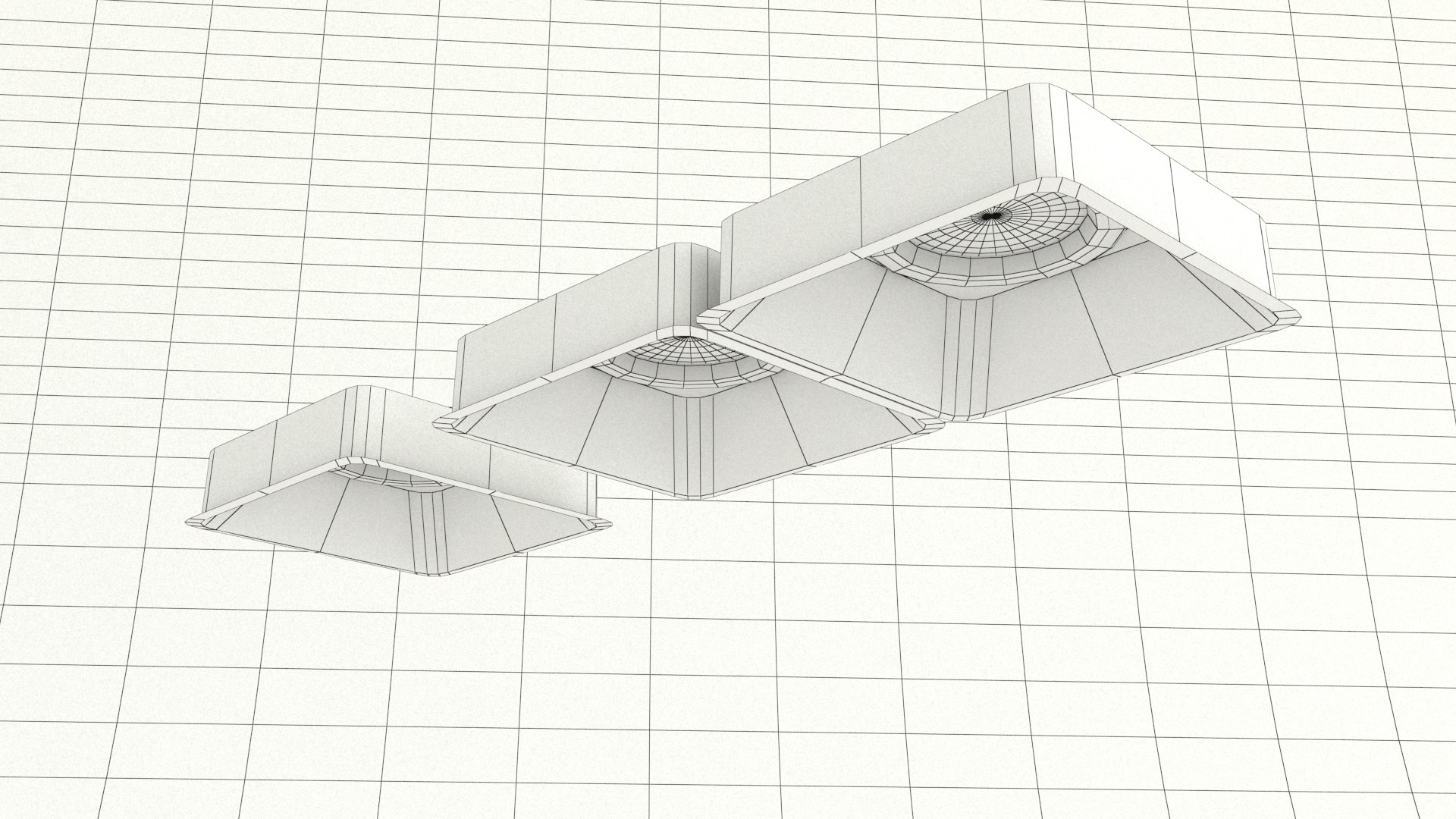 Laos Square Recessed Ceiling Lamps 3D - TurboSquid 2150671