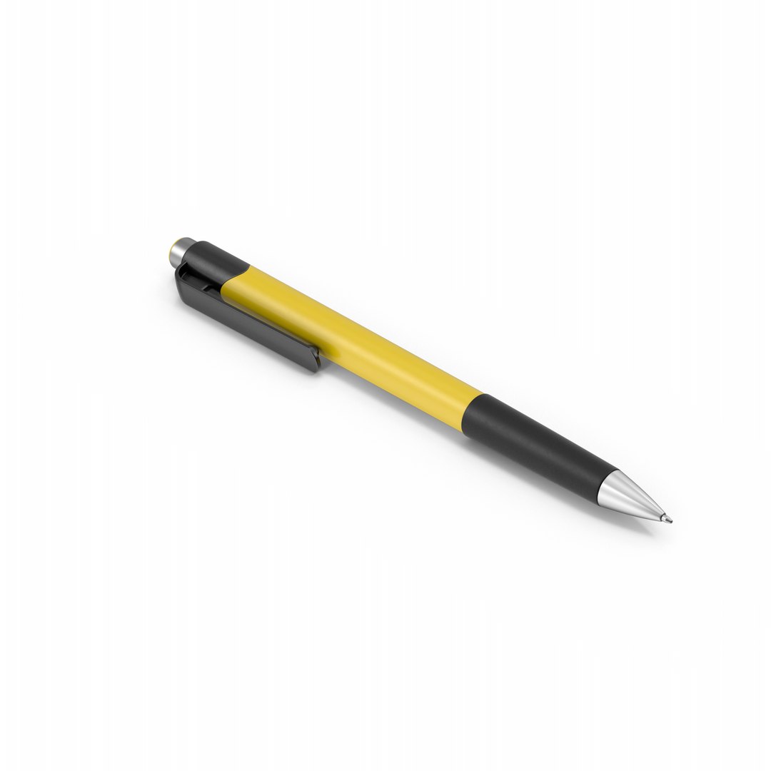 3D Yellow Ballpoint Pen 2 - TurboSquid 2023612