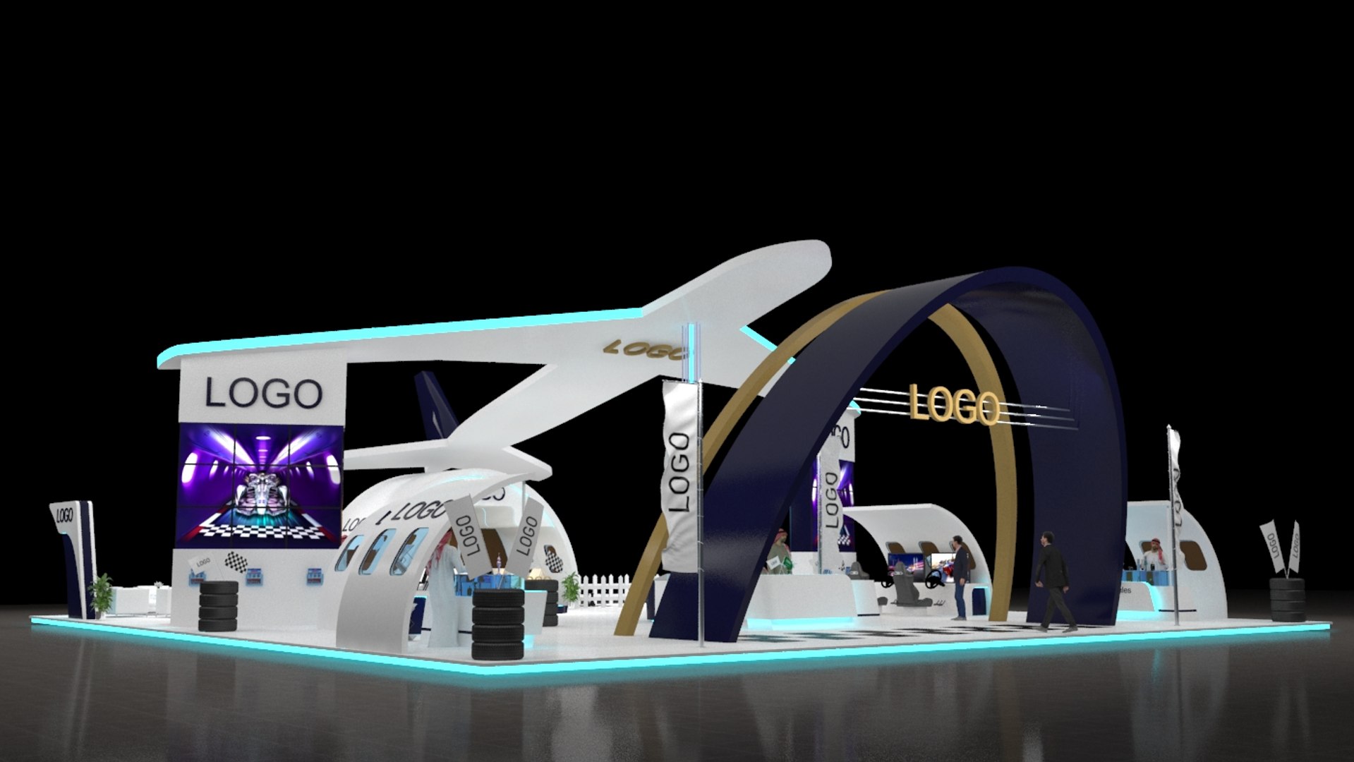 3D Airline Exhibition Stand - TurboSquid 1431457