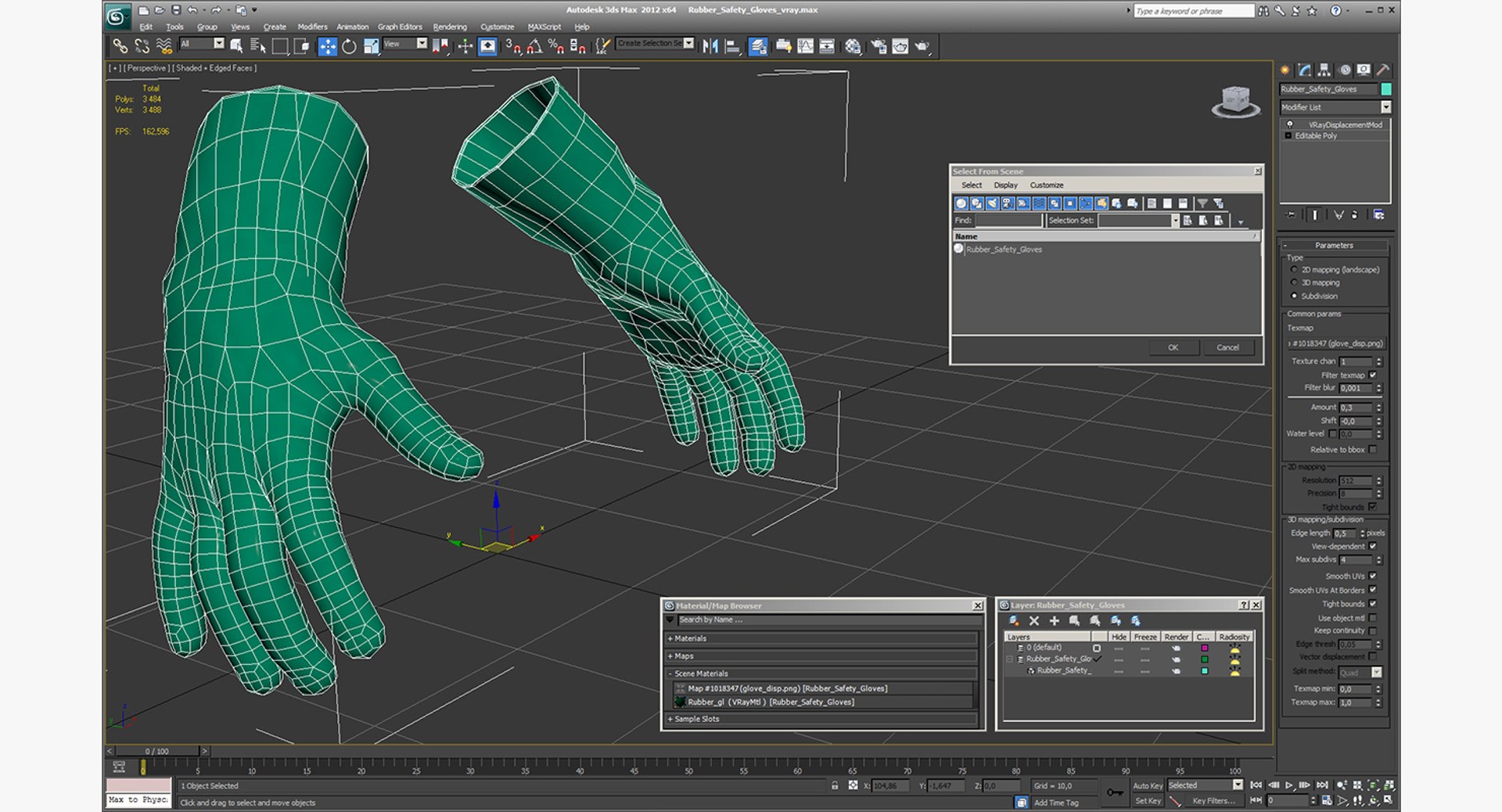 3D rubber safety gloves model - TurboSquid 1402558