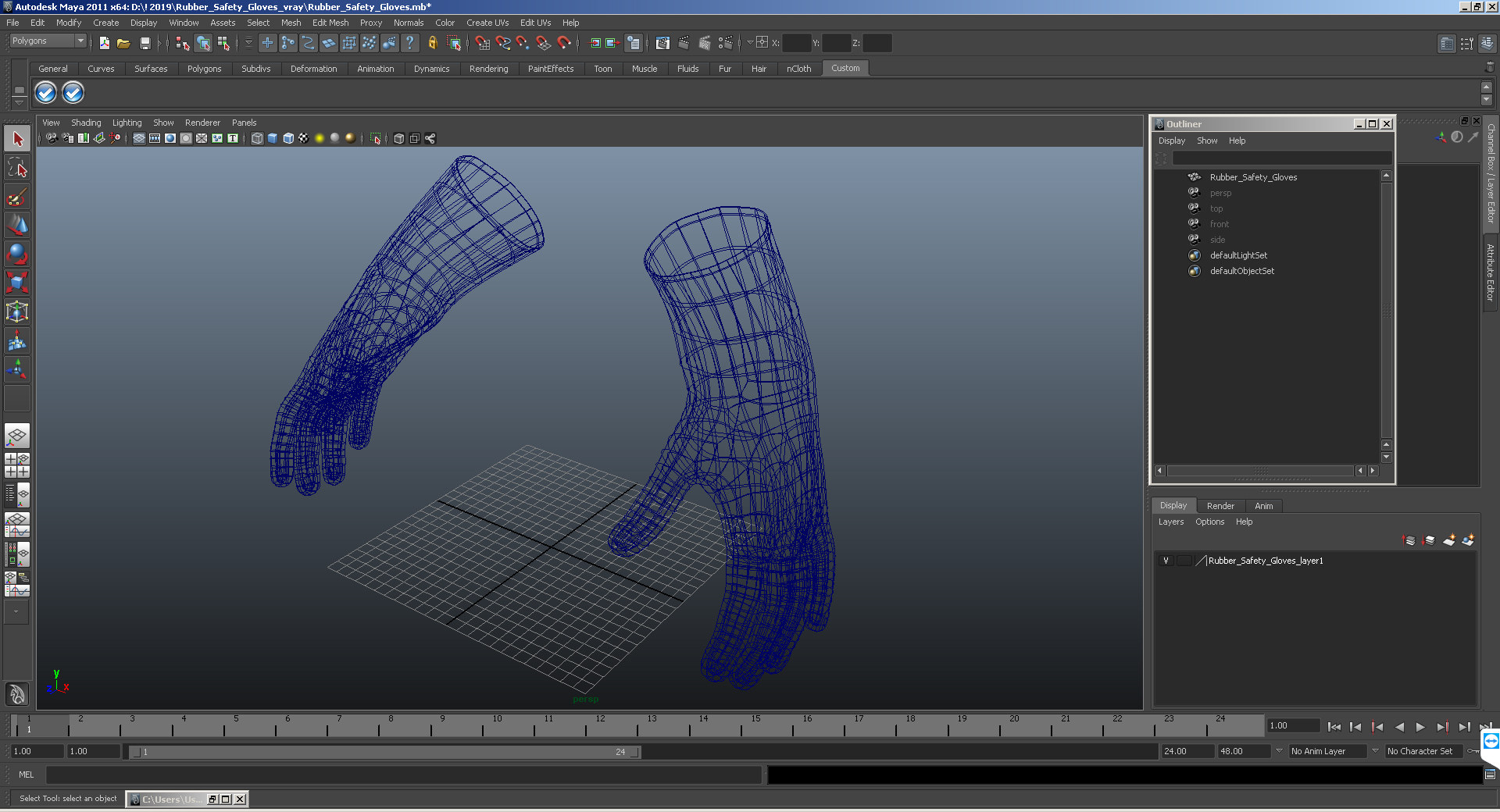 3D rubber safety gloves model - TurboSquid 1402558
