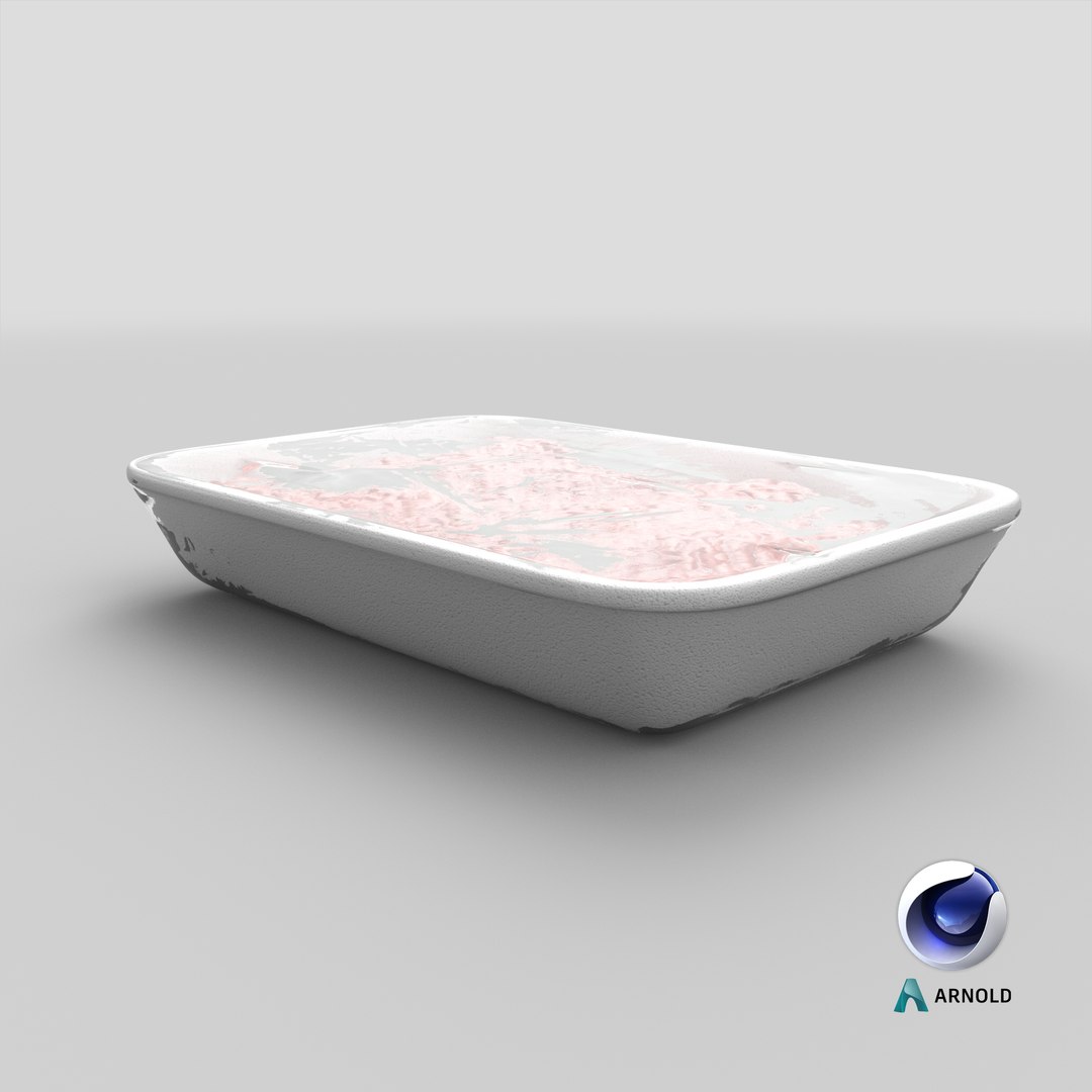 Wrapped Food Tray with Ground Meat 3D - TurboSquid 1980348