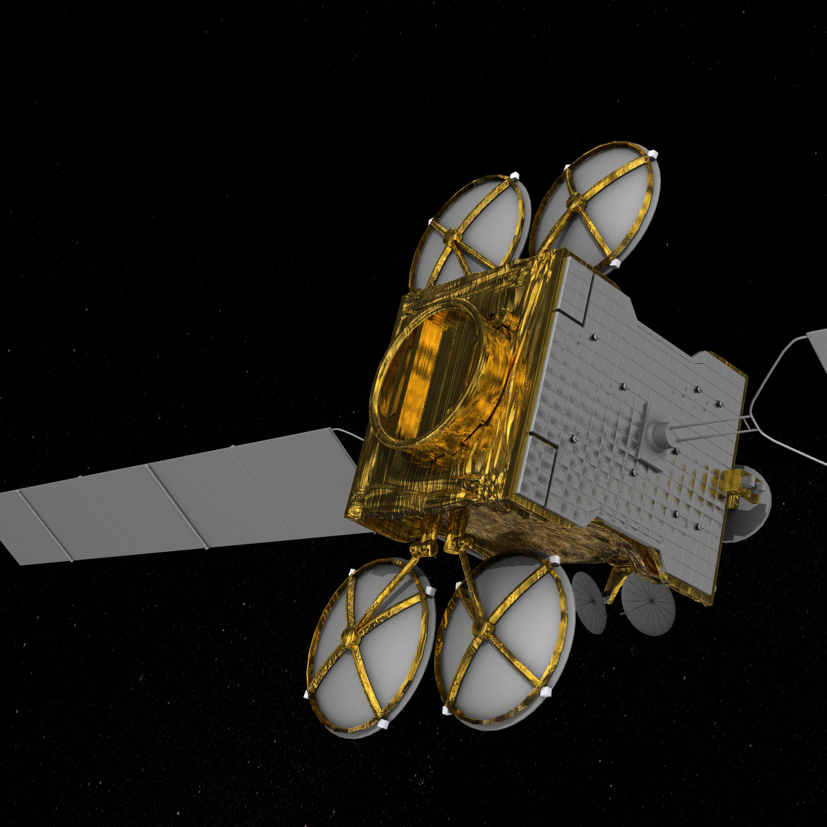 measat communications satellite 3d model