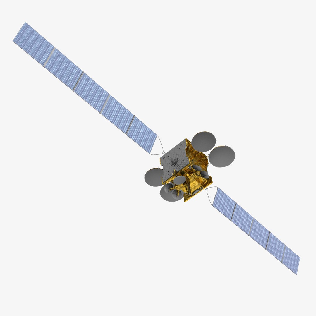 measat communications satellite 3d model