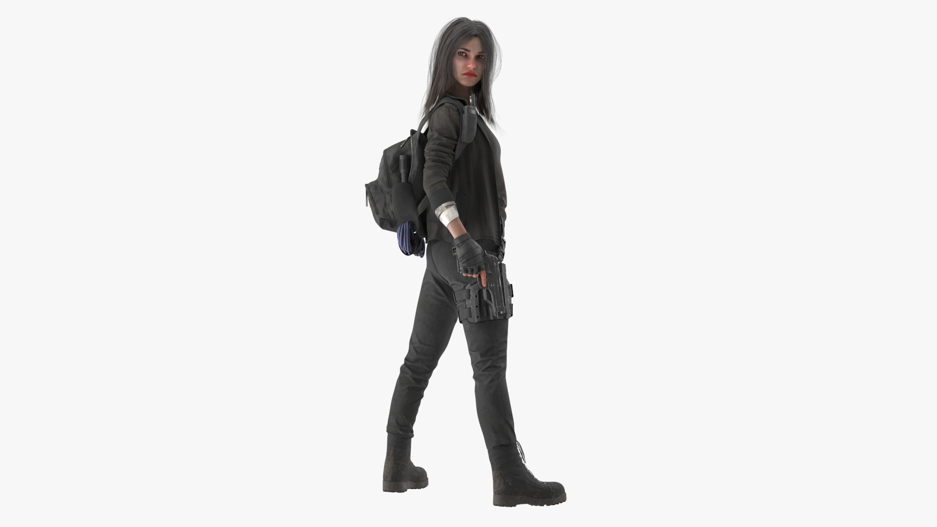 Young Female Tactical Agent Looking Back 3D Model - TurboSquid 2326893