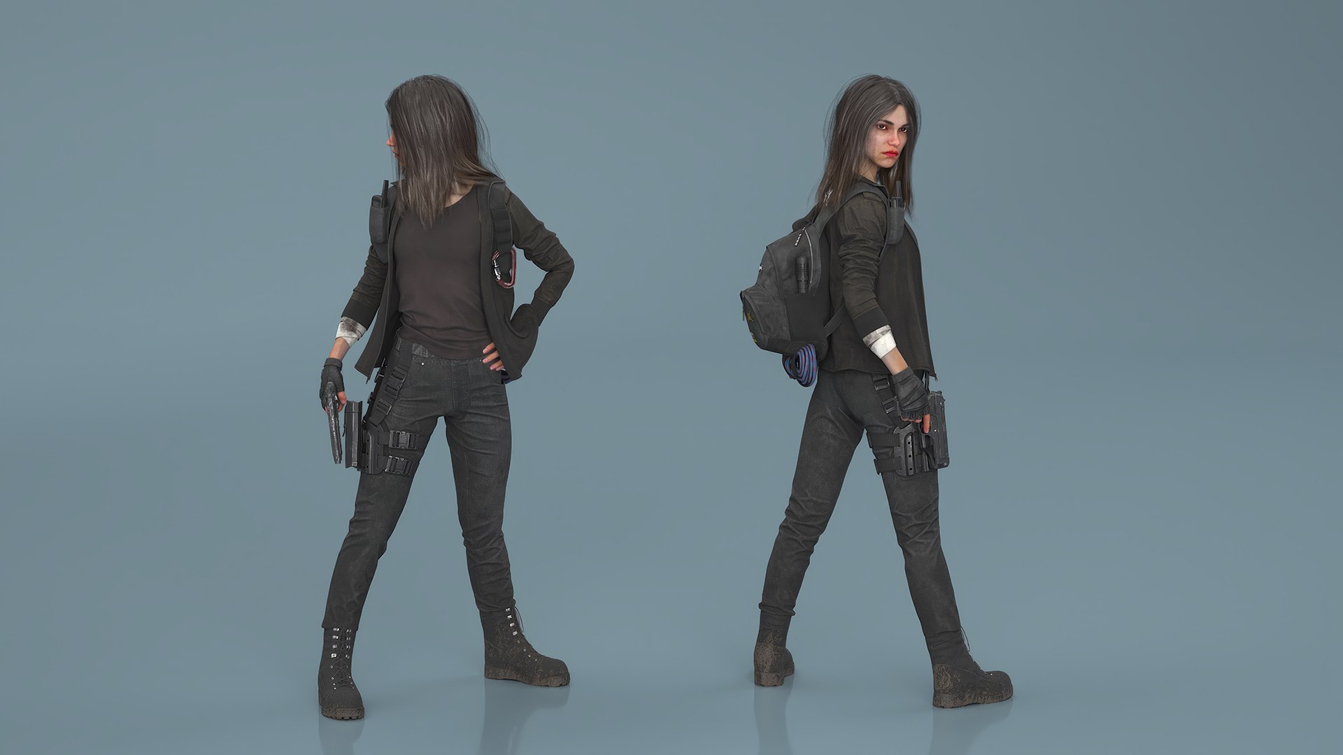 Young Female Tactical Agent Looking Back 3D Model - TurboSquid 2326893