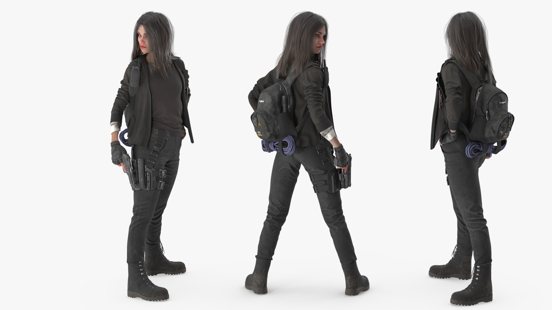 Young Female Tactical Agent Looking Back 3D Model - TurboSquid 2326893