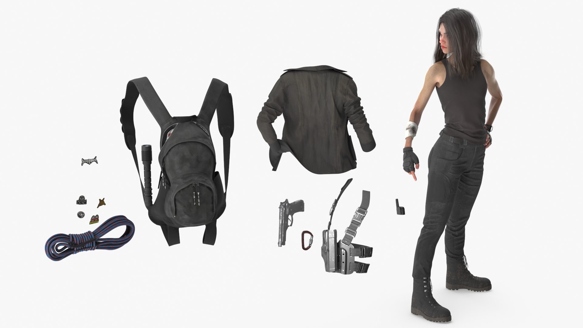 Young Female Tactical Agent Looking Back 3D Model - TurboSquid 2326893